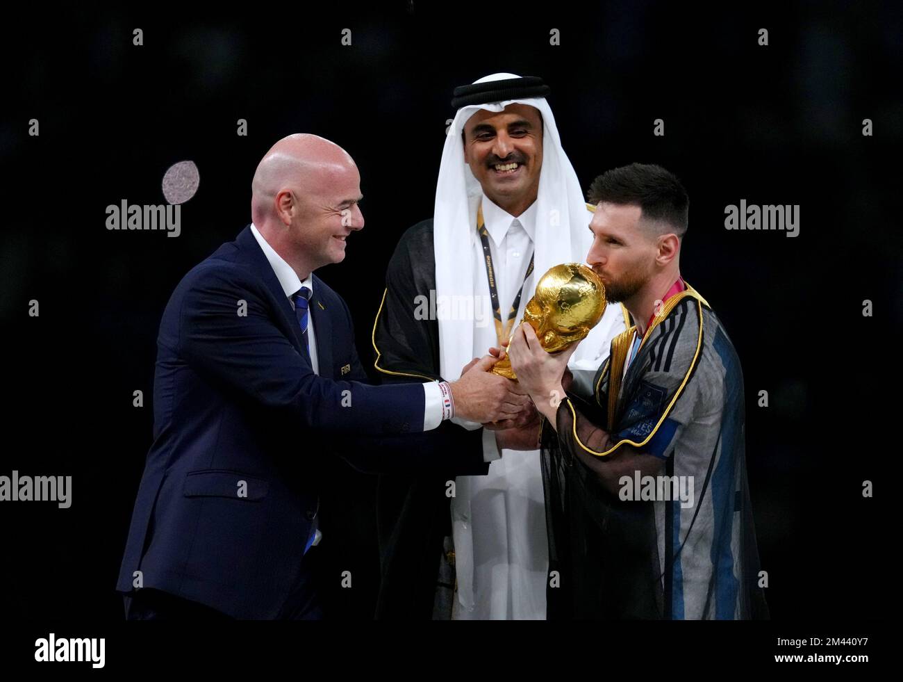 FIFA president Gianni Infantino (left) and The Emir of Qatar, Sheikh ...
