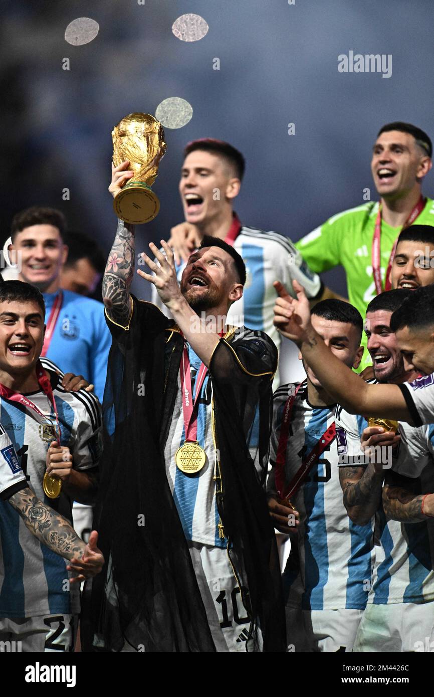 Doha, Qatar on December 18, 2022. Argentina's captain and forward (10 ...