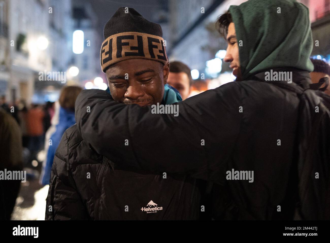 Paris, France, 18/12/2022, France football fans cries after loosing the ...