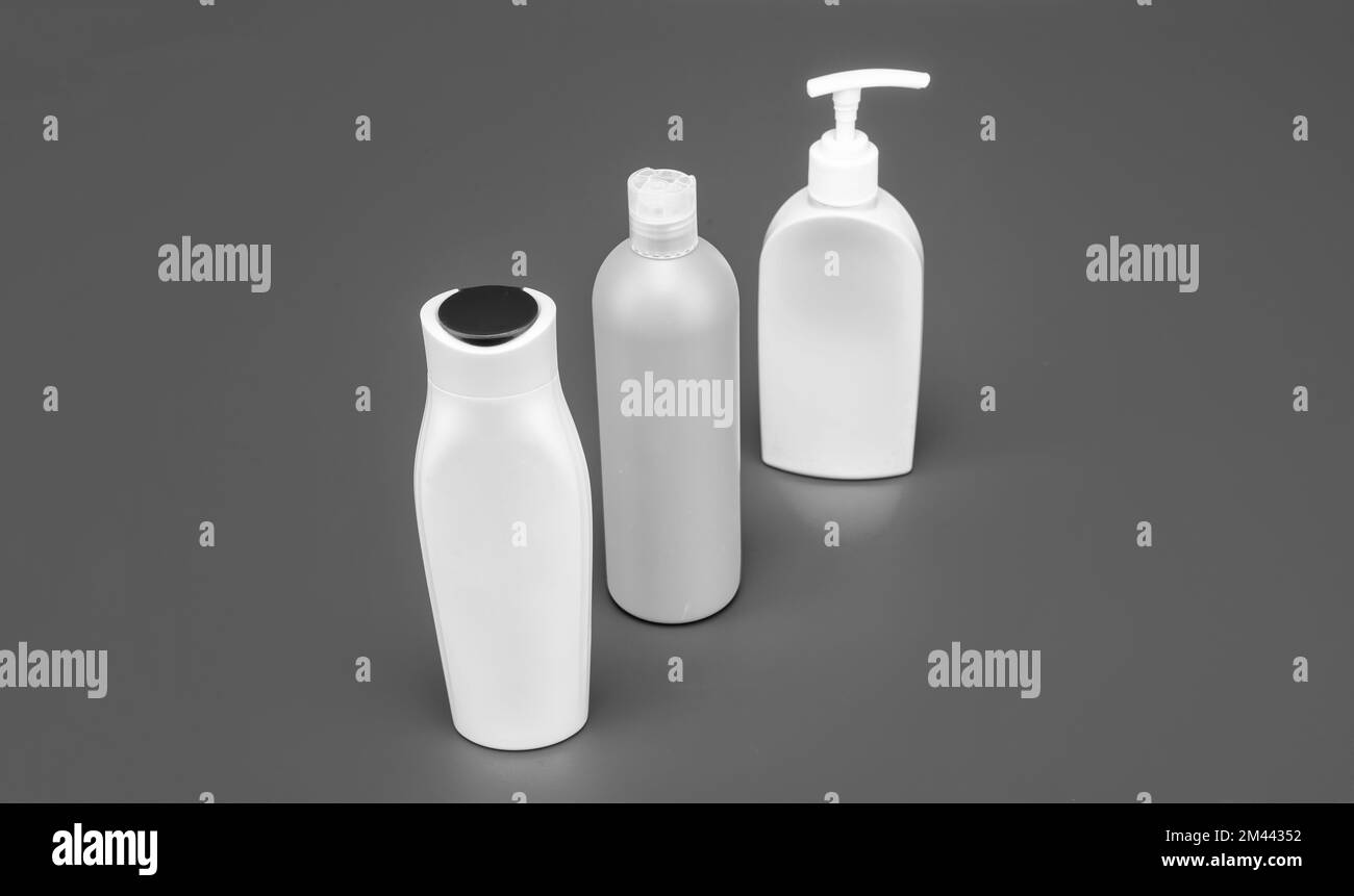 Refillable plastic toiletry packaging containers HDPE multicolor blue ...