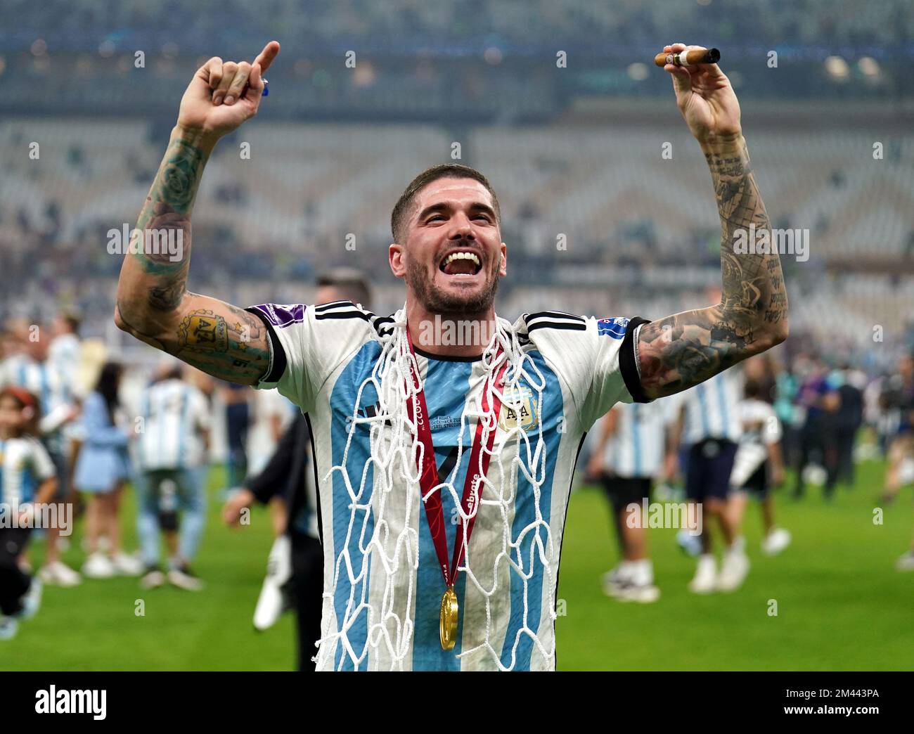 Argentina's Rodrigo De Paul celebrates victory over France following ...