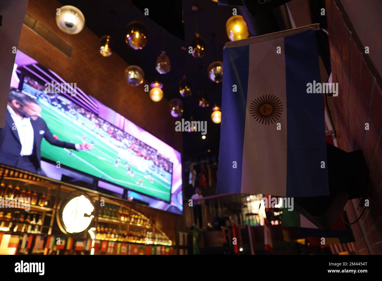 Chennai, Tamil Nadu, India. 18th Dec, 2022. A restro bar was decorated ...