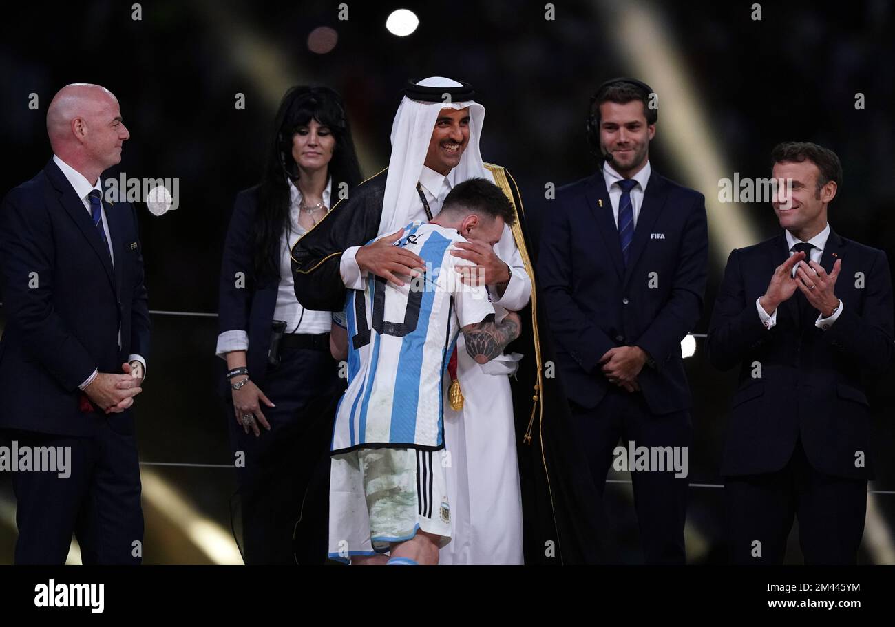 Argentina's Lionel Messi with the Emir of Qatar, Sheikh Tamim bin Hamad ...