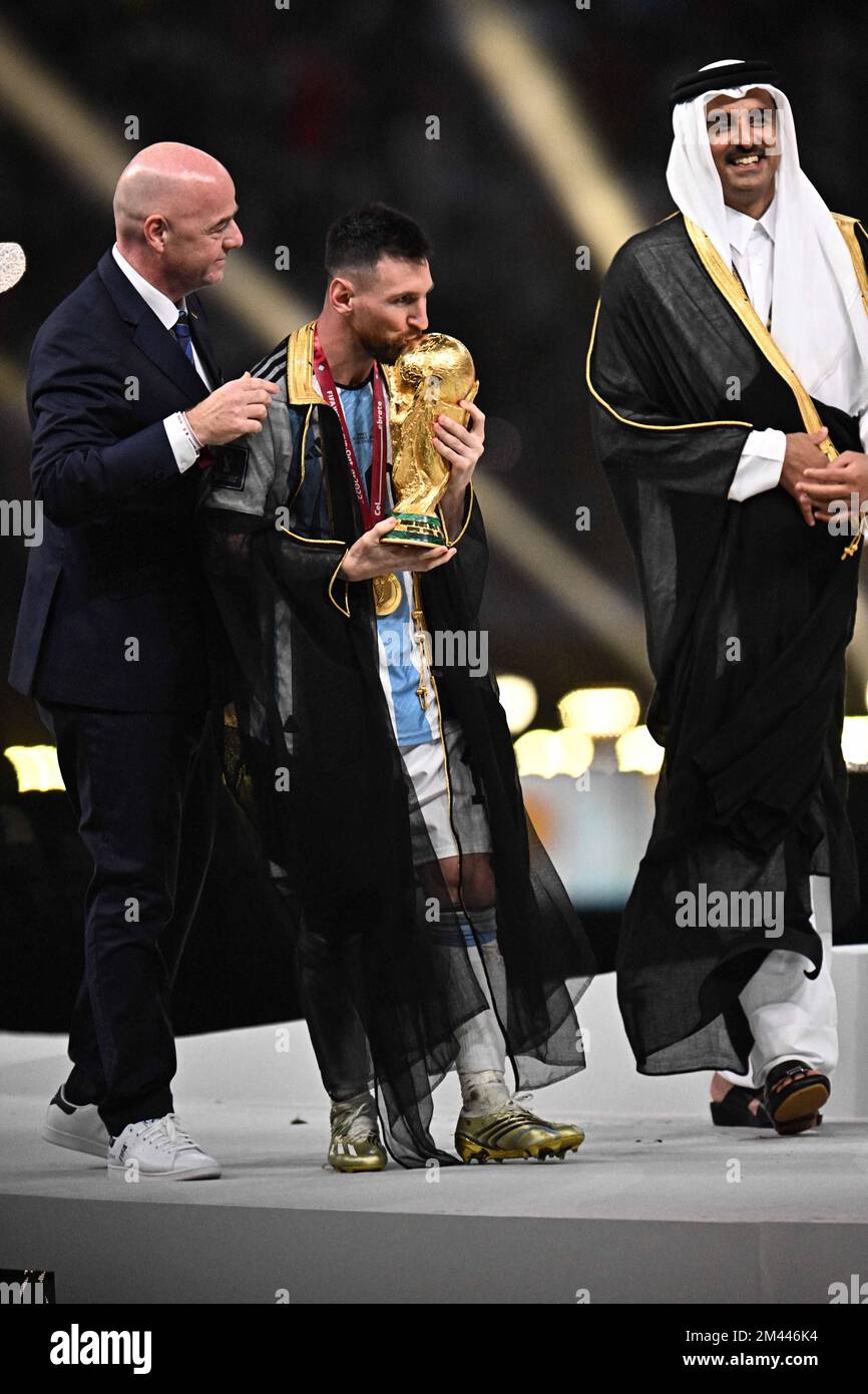 Doha Qatar On December 18 2022 Argentinas Forward 10 Lionel Messi
