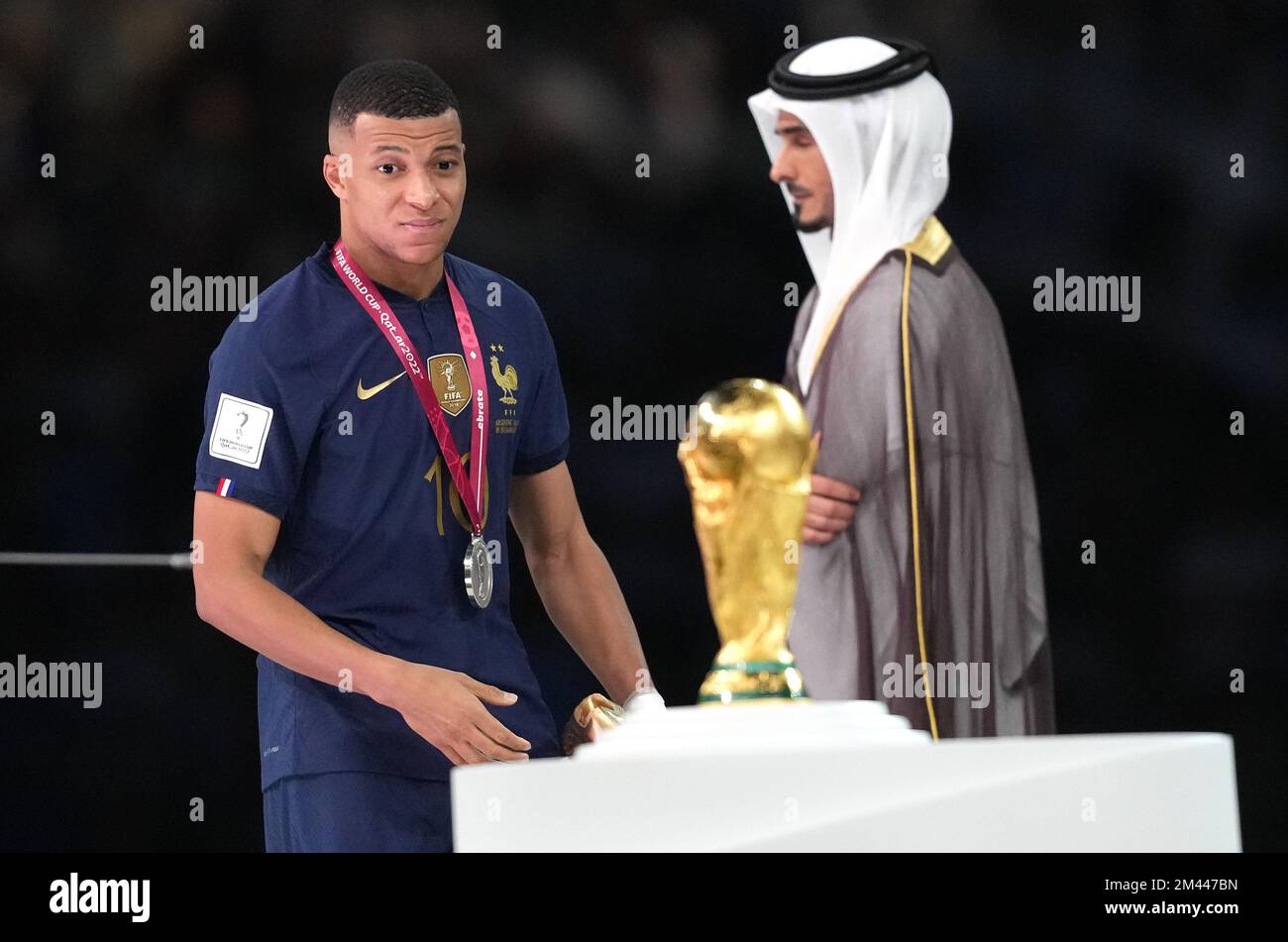 Kylian mbappe world cup trophy hi-res stock photography and images - Alamy