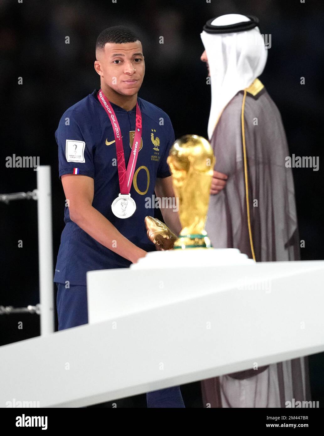 Kylian mbappe world cup trophy hi-res stock photography and images - Alamy