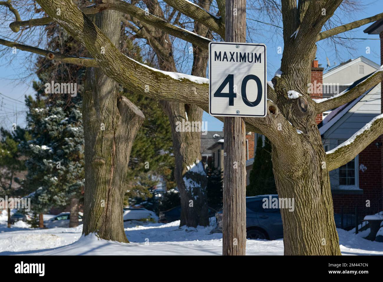 Toronto, ON, Canada – December 08, 2022: View at maximum 40 km speed ...