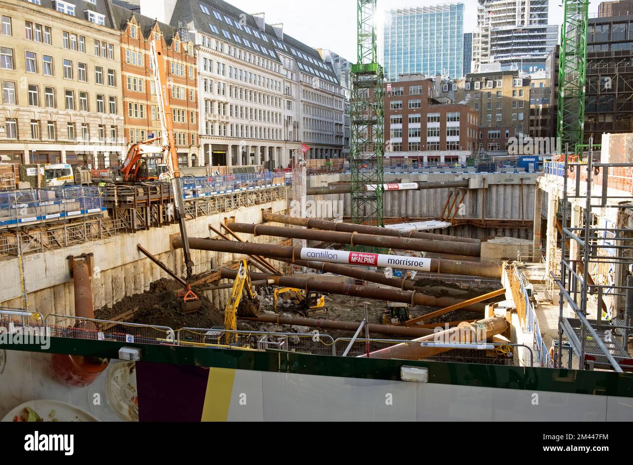 1 Broadgate development excavation building under construction near ...