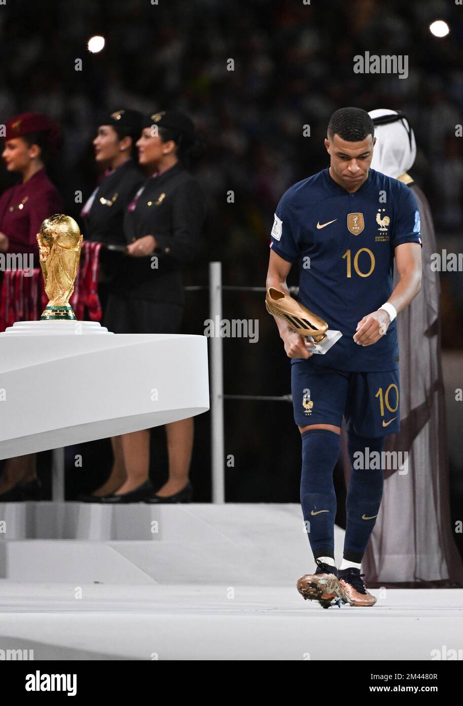 Lusaier, Qatar. 18th Dec, 2022. Kylian Mbappe passes the FIFA World Cup ...