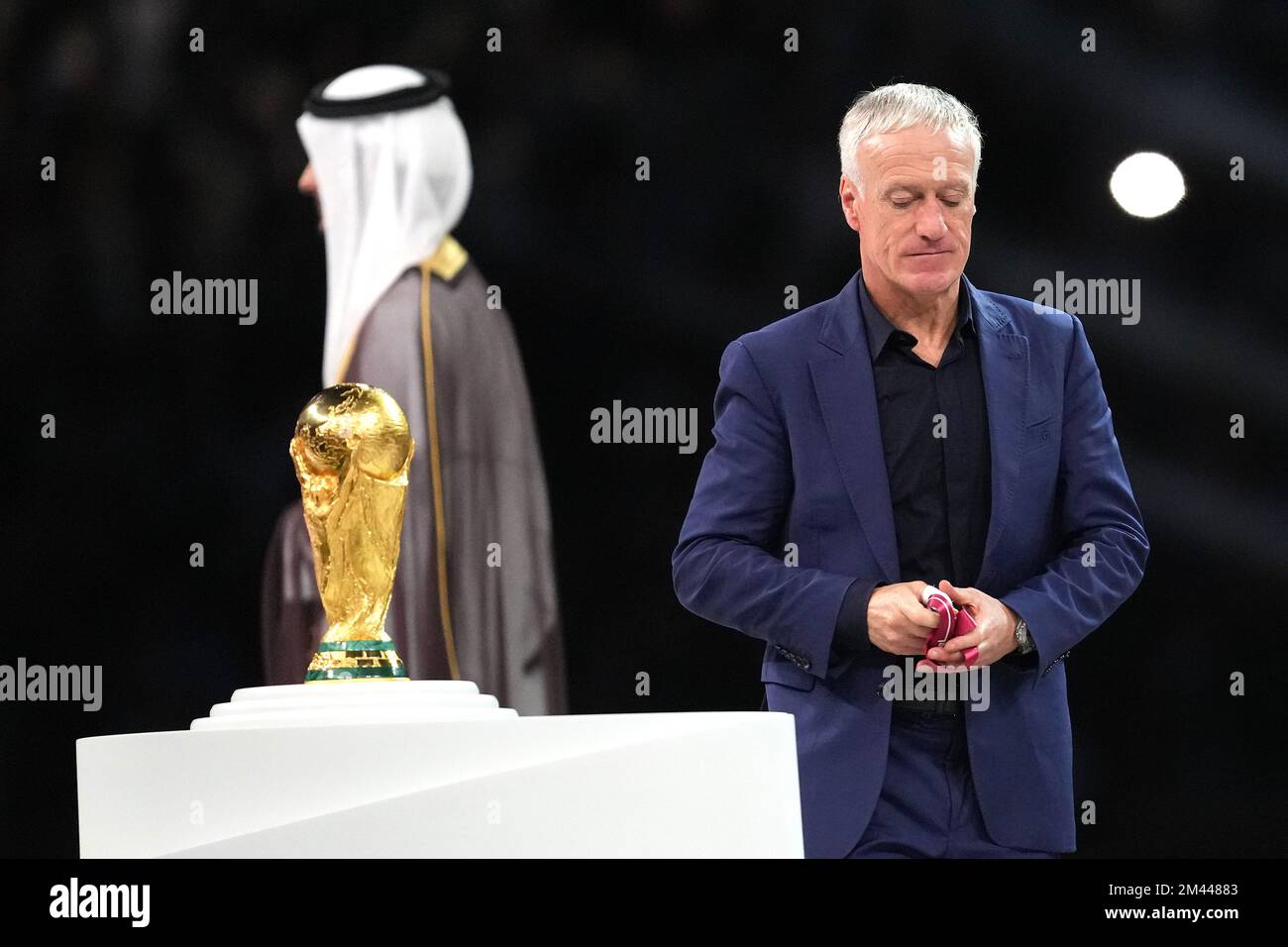 France manager Didier Deschamps with their runners up medal following ...