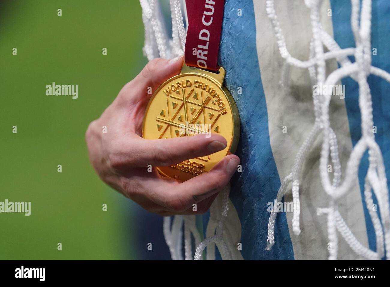 A general view of a World Cup Winners medal following the FIFA World ...