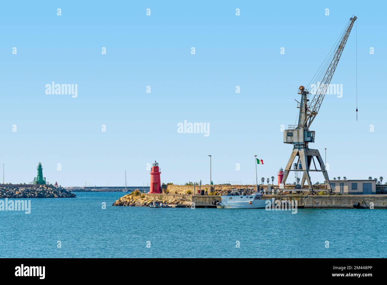 Harbor scenery in Imperia, a coastal city in Liguria, Italy Stock Photo ...