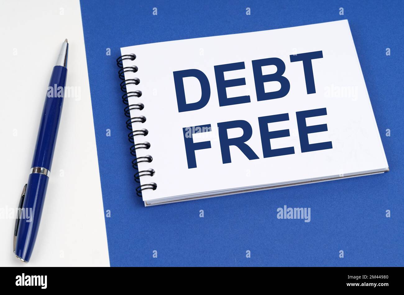 Business and finance concept. On a blue-white surface lies a pen and a ...