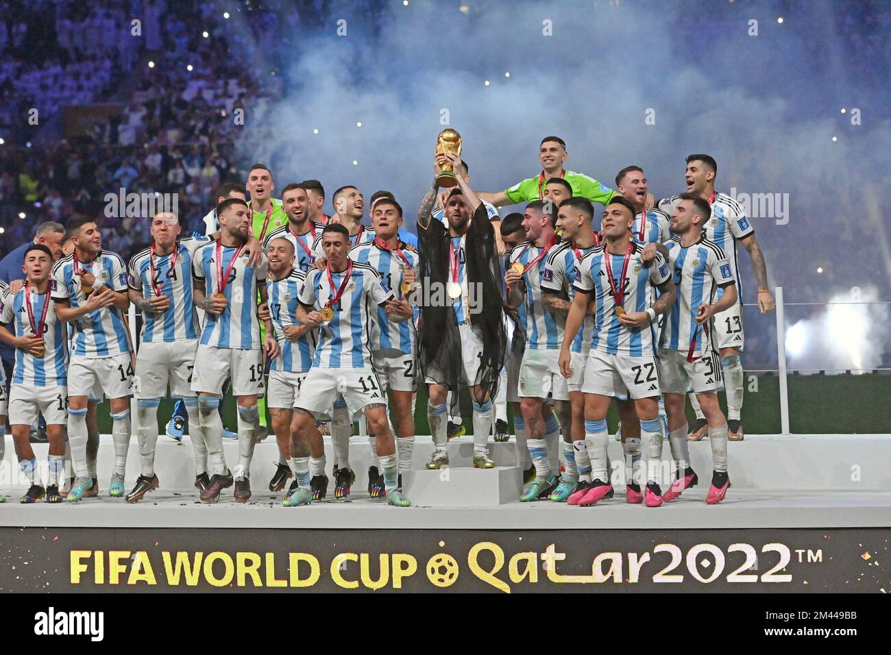Award ceremony, Lionel MESSI (ARG) with cup, cup, trophy, team photo ...