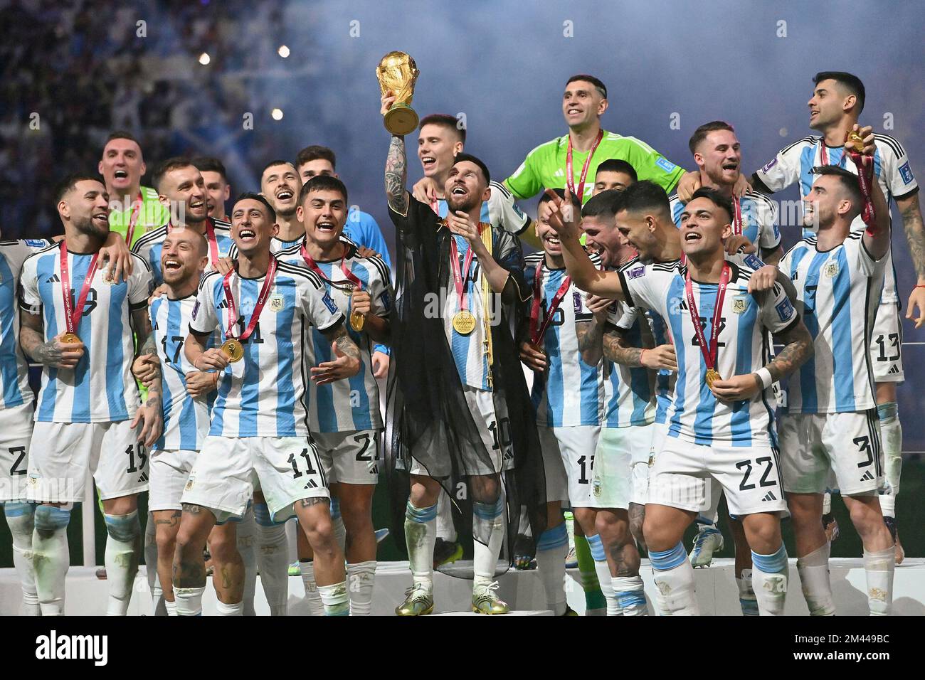 Award ceremony, Lionel MESSI (ARG) with cup, cup, trophy, team photo ...