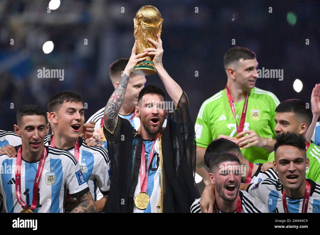 Award ceremony, Lionel MESSI (ARG) with cup, cup, trophy, team photo ...