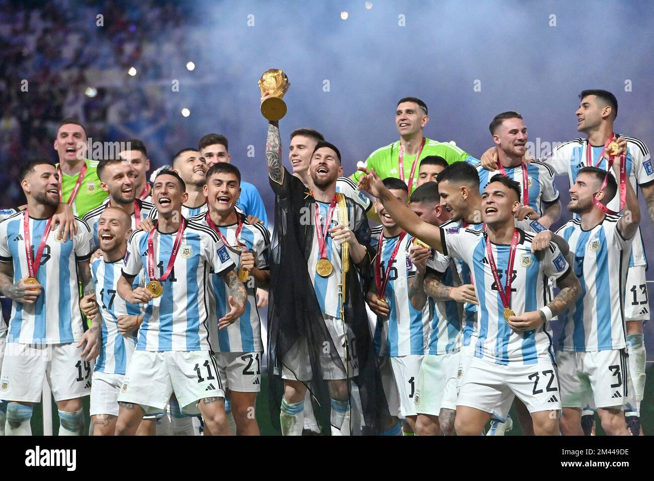 Award ceremony, Lionel MESSI (ARG) with cup, cup, trophy, team photo ...
