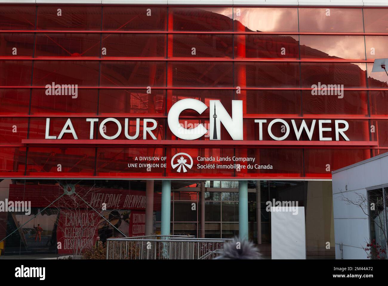 Toronto, ON, Canada – December 17, 2022: CN Tower entrance and CN Tower ...