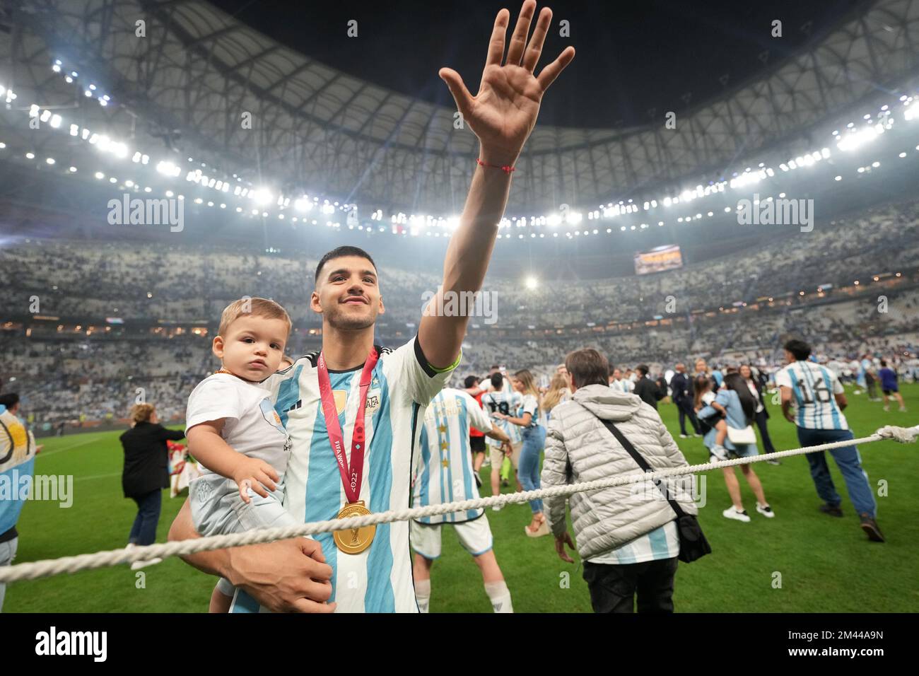 Geronimo Rulli of Argentina with his son during the FIFA World Cup ...