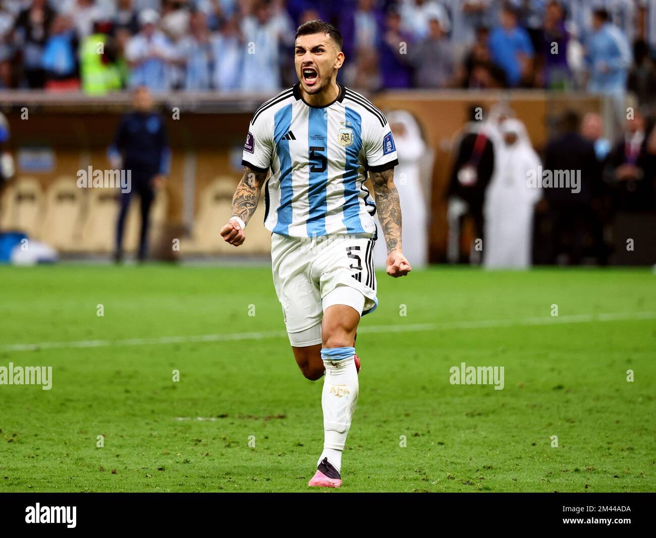 Doha, Qatar, 18th December 2022. Leandro Paredes of Argentina ...