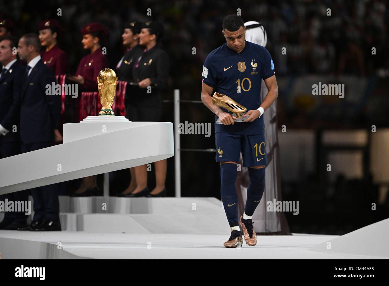 Lusaier, Qatar. 18th Dec, 2022. Kylian Mbappe passes the FIFA World Cup ...