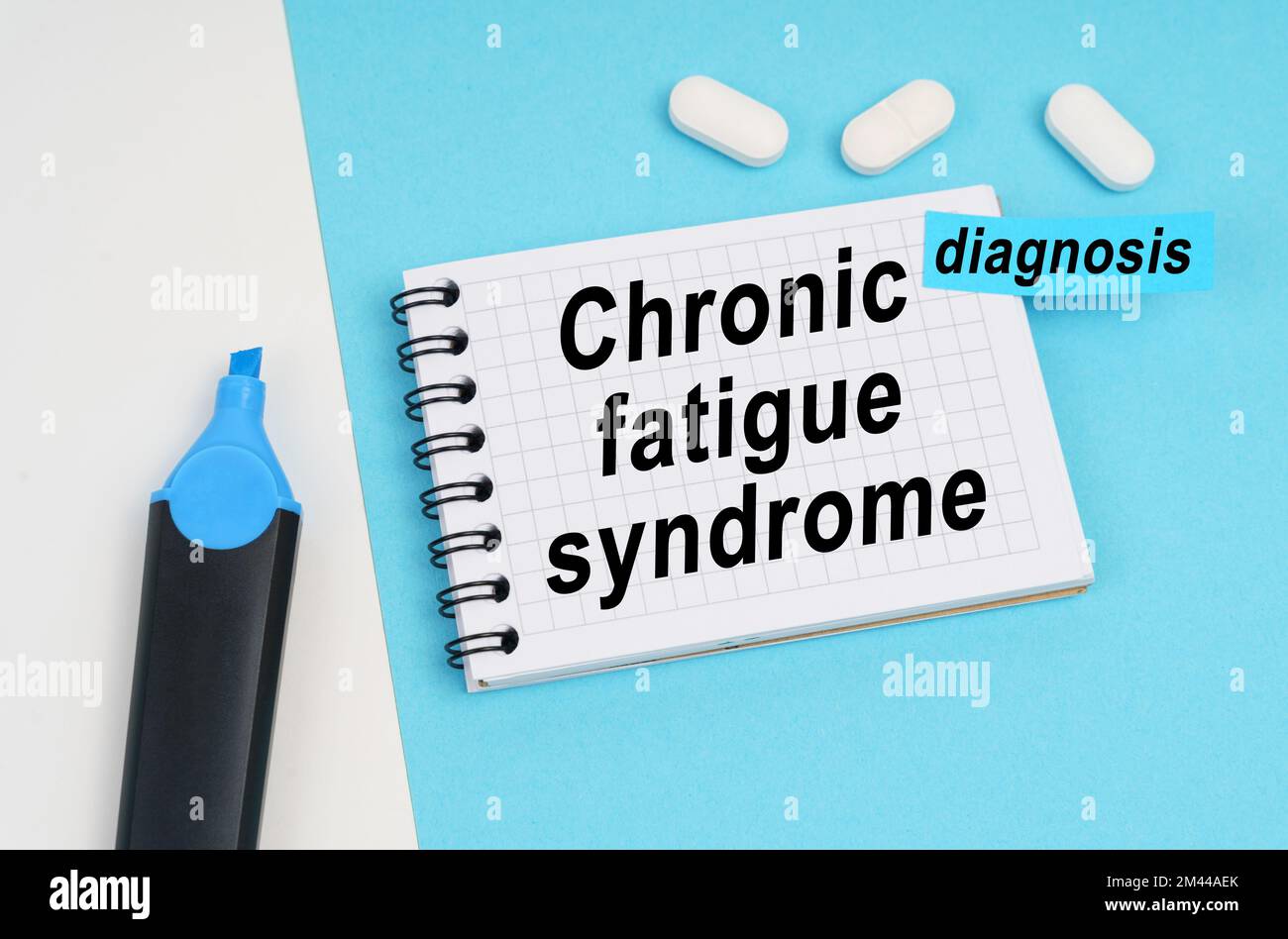 Medicine and health concept. On a white and blue surface are pills, a ...