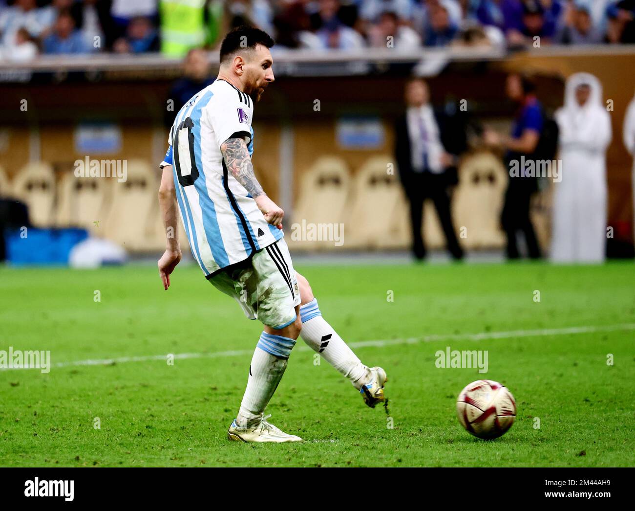 Doha, Qatar, 18th December 2022. Lionel Messi of Argentina rolls in his ...