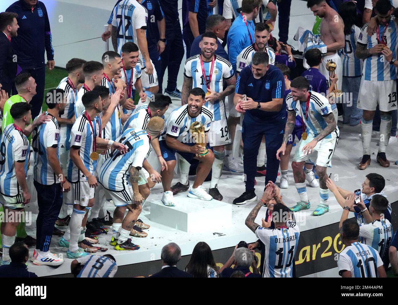 Lusail, Qatar. 18th Dec, 2022. Team Argentina celebrate during the ...