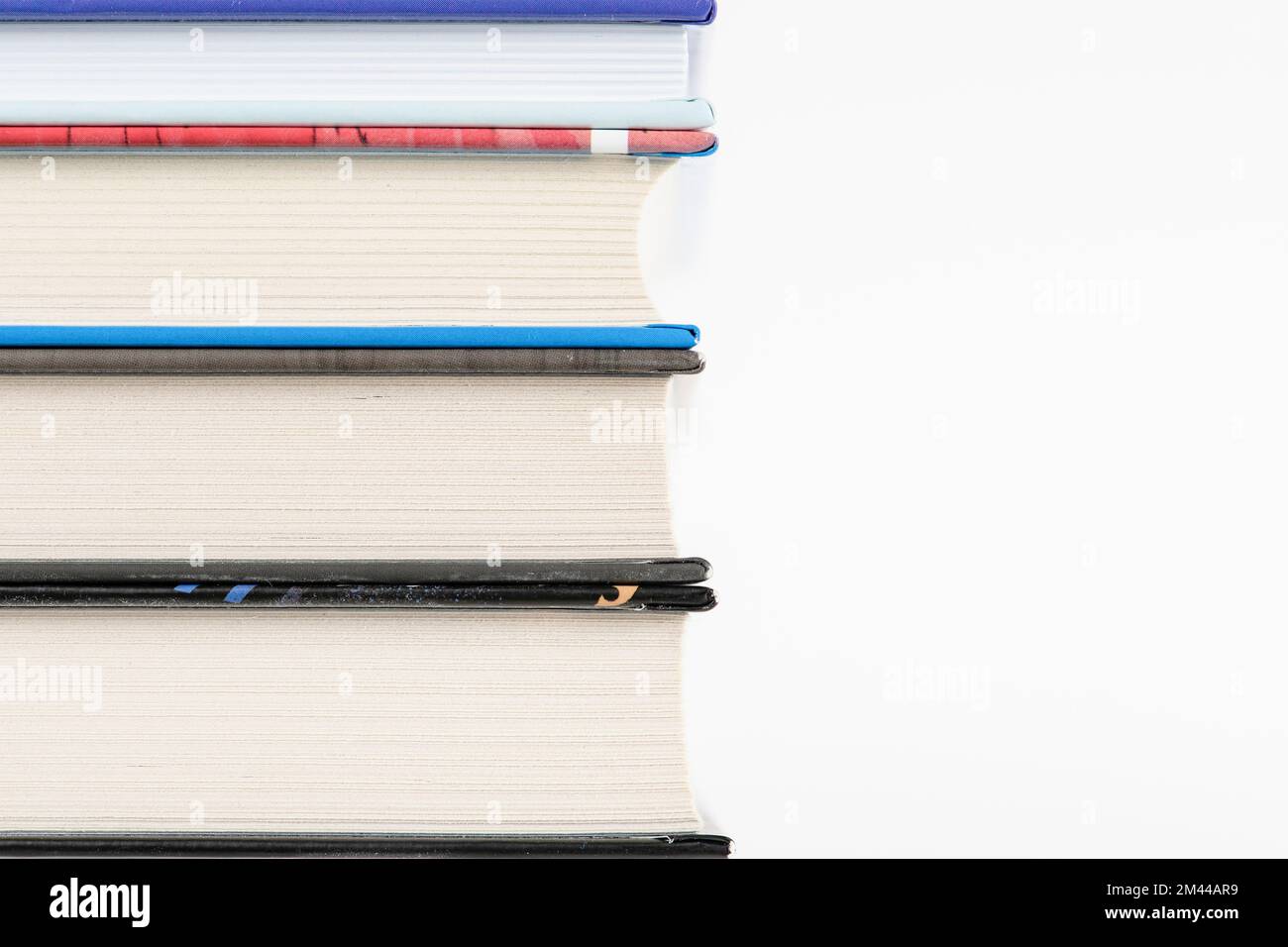 stack of books, isolate on white background. Stack of books of ...