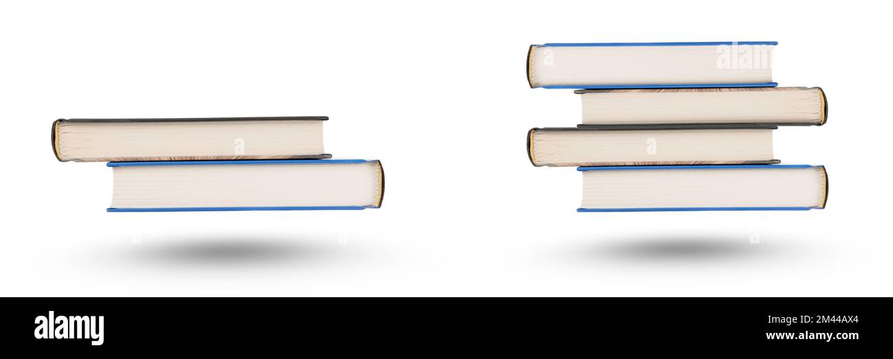stack of books, isolate on white background. A stack of books of ...