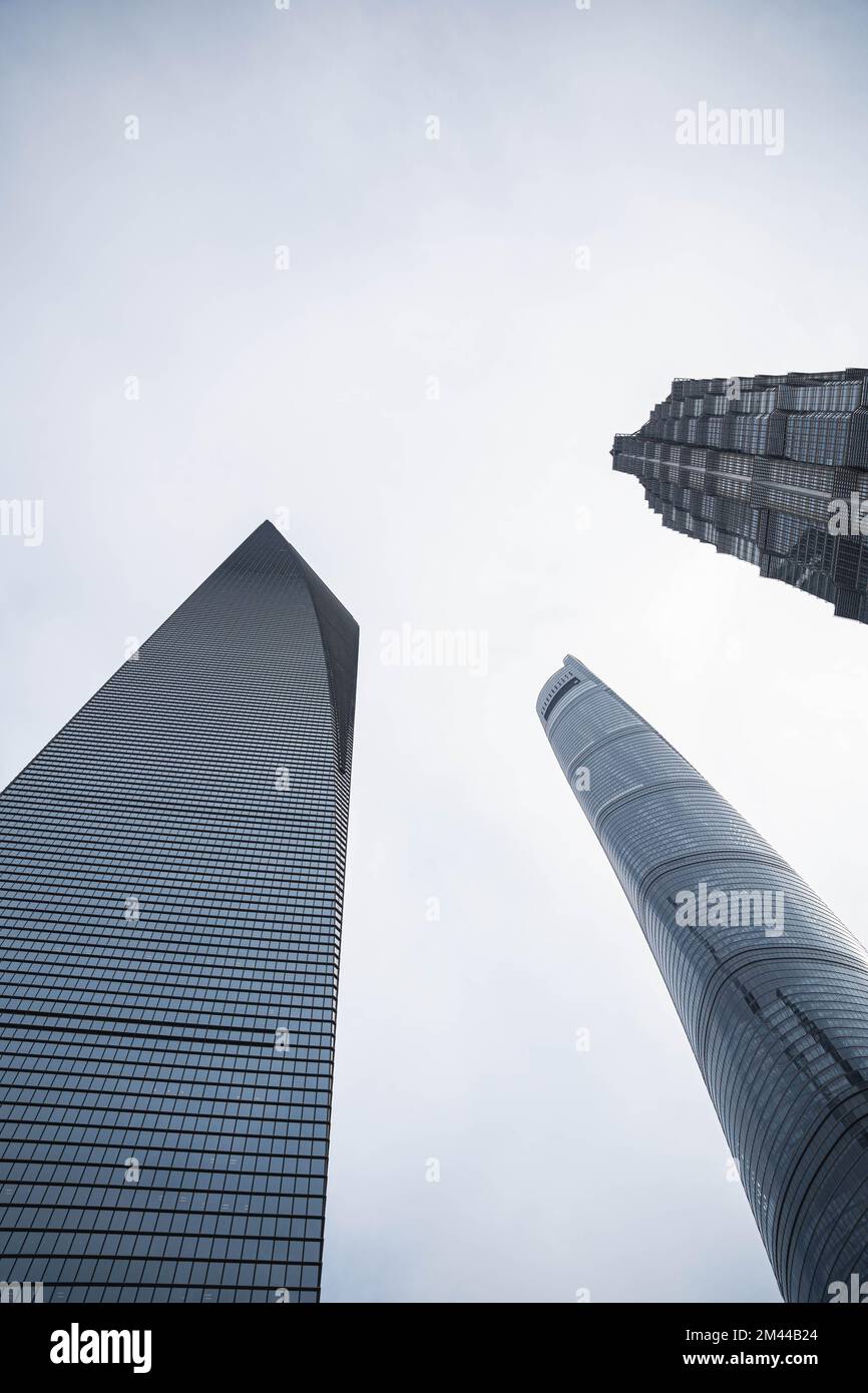 A vertical view of tall towers Stock Photo - Alamy