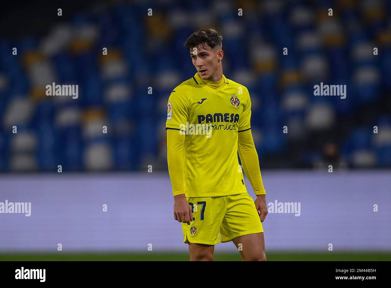 NAPLES, ITALY - DECEMBER 17: Diego Collado of Villareal in action ...