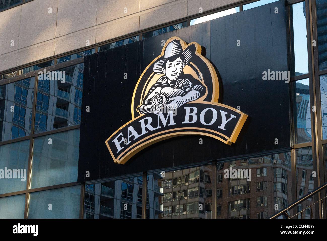 Toronto, Canada – December 10, 2022: View at Farm Boy retail store logo ...