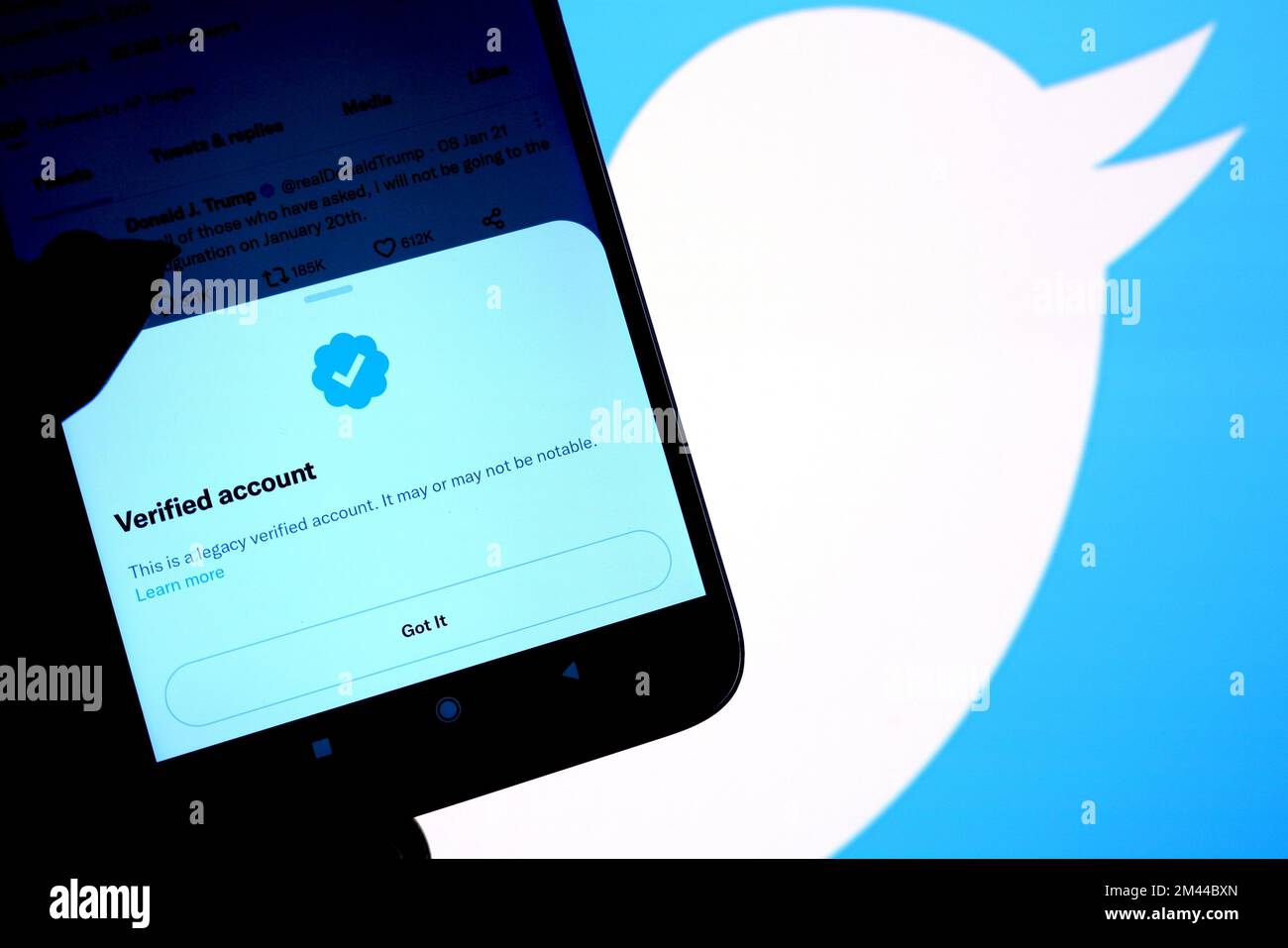 In this photo illustration, a Verified Twitter Account seen displayed ...