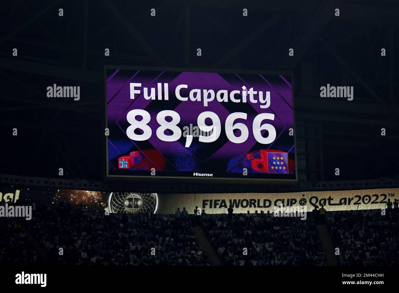 AL DAAYEN - Spectator count on the scoreboard during the FIFA World Cup ...