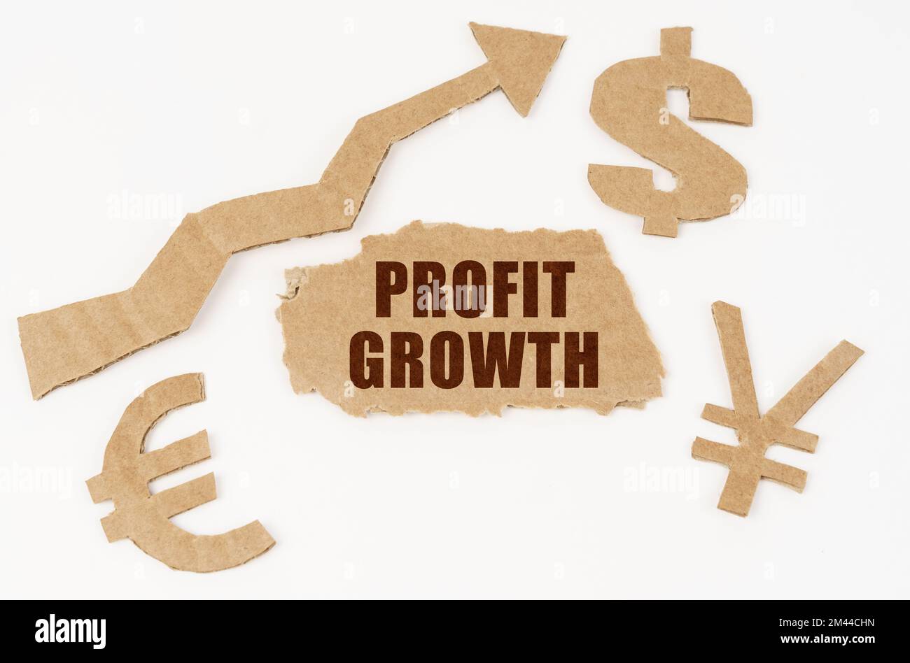 Economic concept. On a white background, symbols of the dollar, euro ...