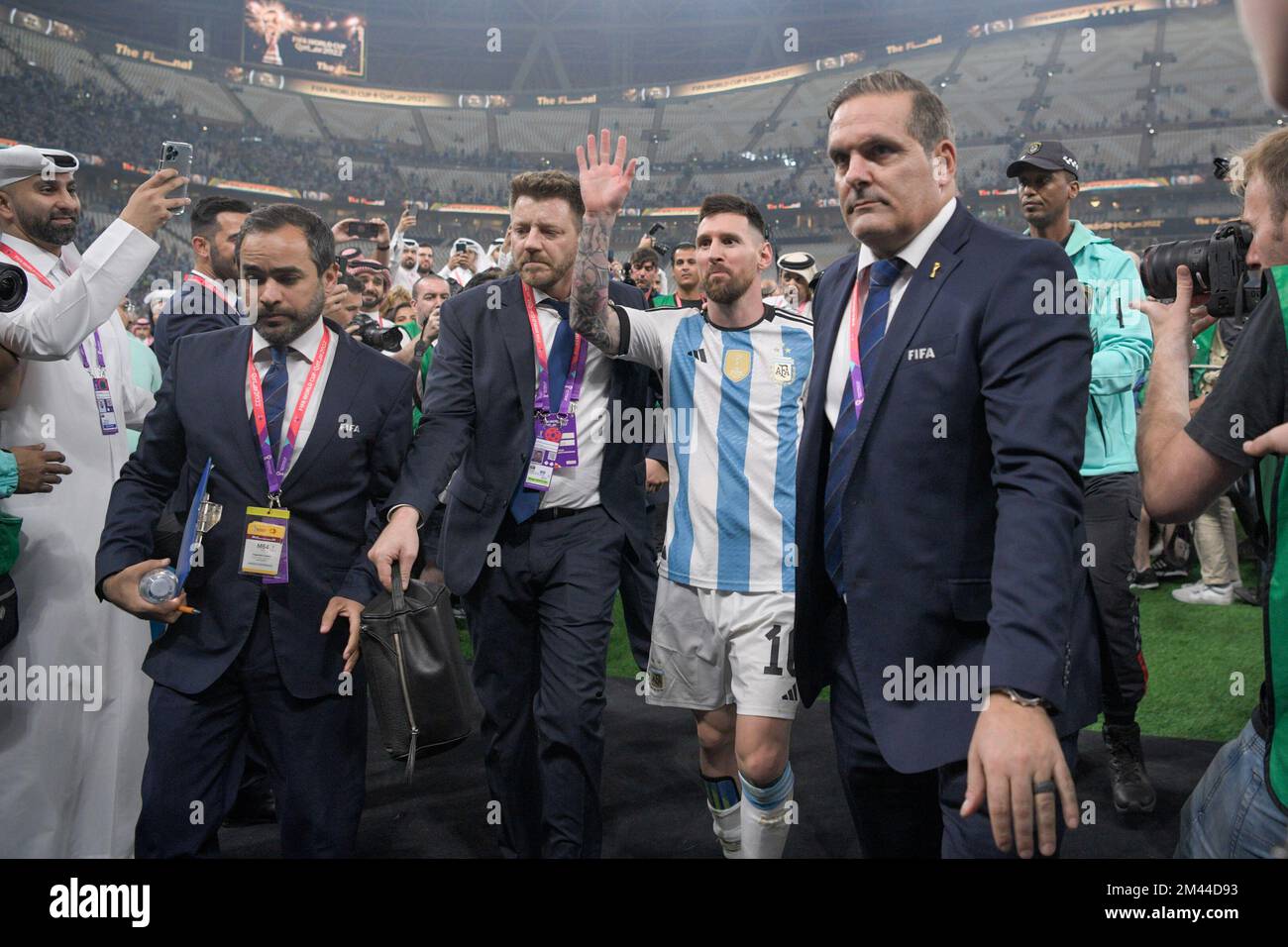 LUSAIL CITY, QATAR - DECEMBER 18: Lionel Messi of Argentina during the ...