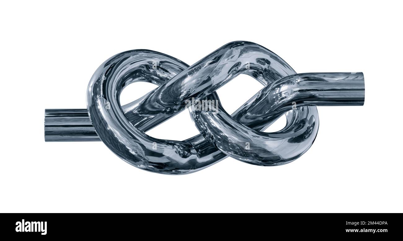 knot of smooth shiny metal isolated on white background Stock Photo - Alamy