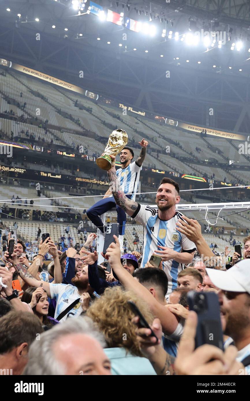 Lusail, Qatar. 18th Dec, 2022. Lionel Messi (front) of Argentina ...