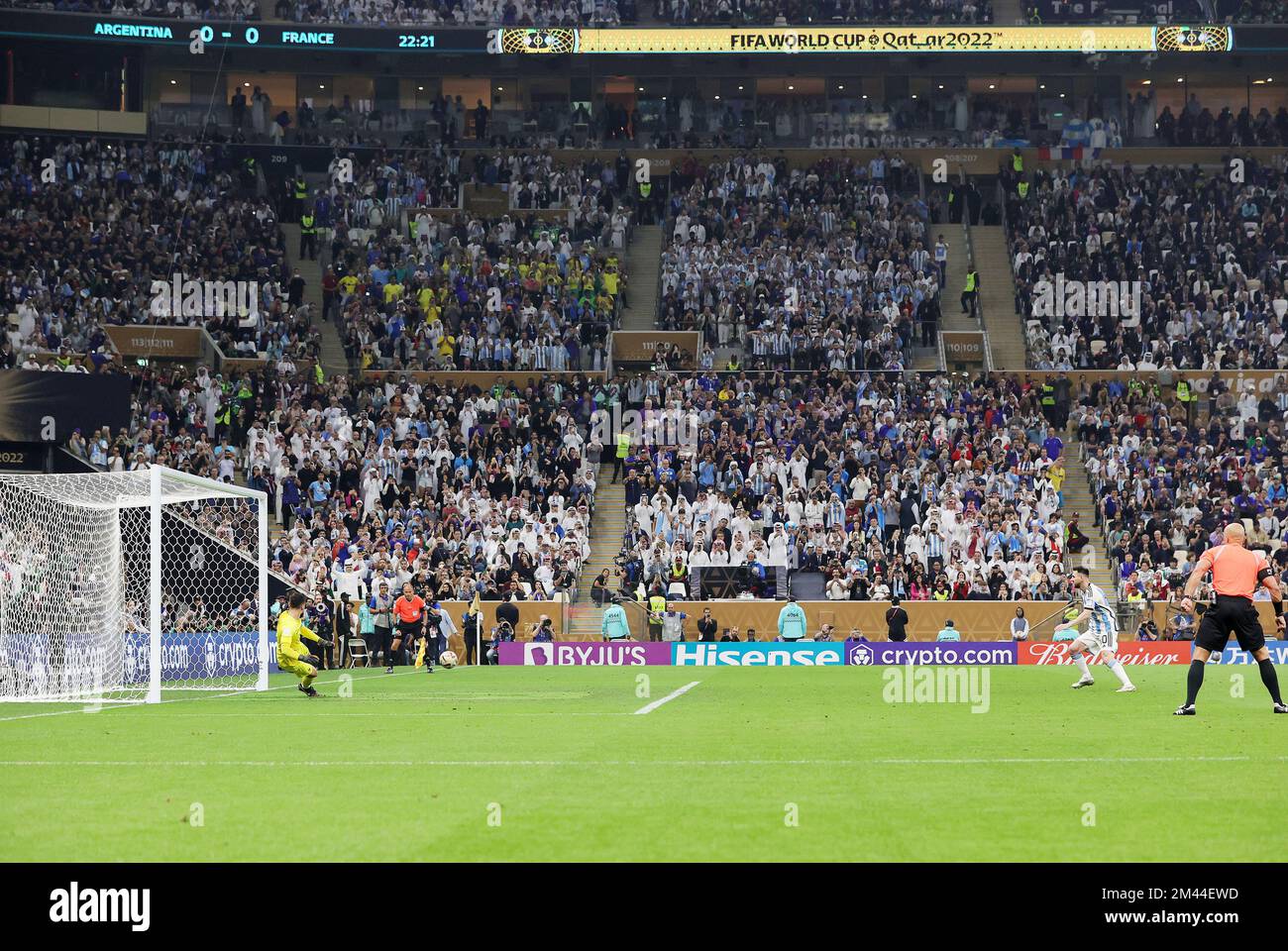 December 18, 2022, Rome, Qatar: Lionel Messi of Argentina scores a goal ...