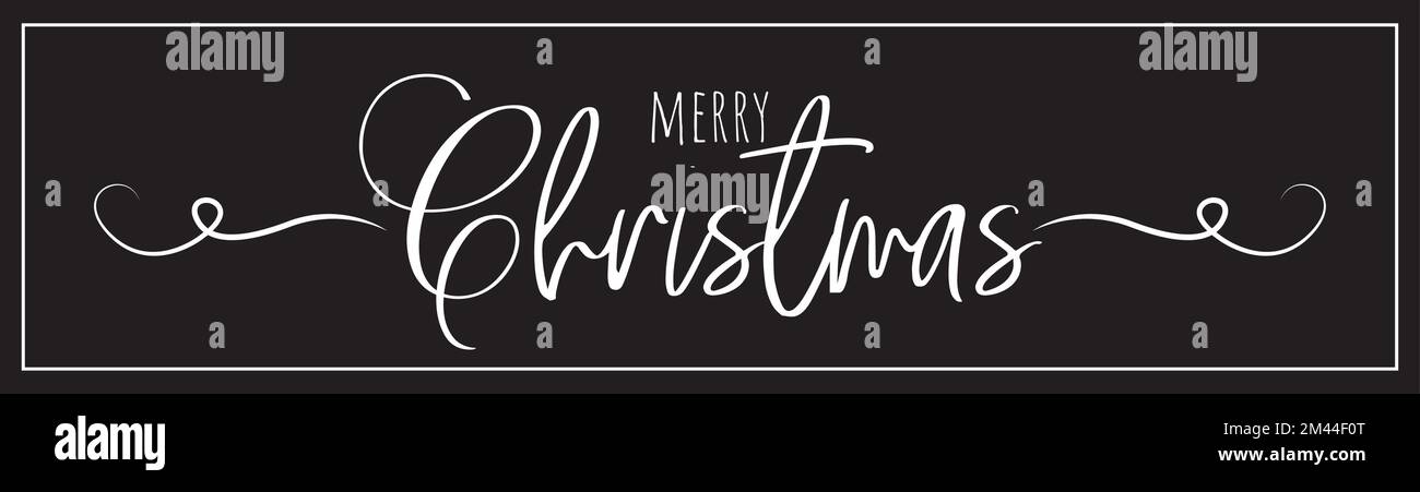 Merry Christmas, vector. Wording design isolated on black background ...