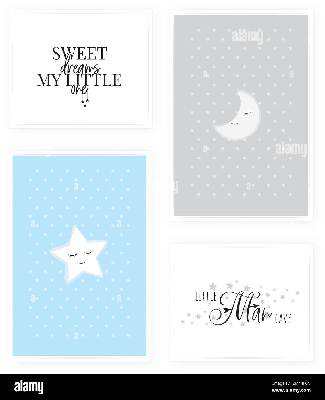 Sweet dreams my little one, vector. Minimalist poster design set in ...