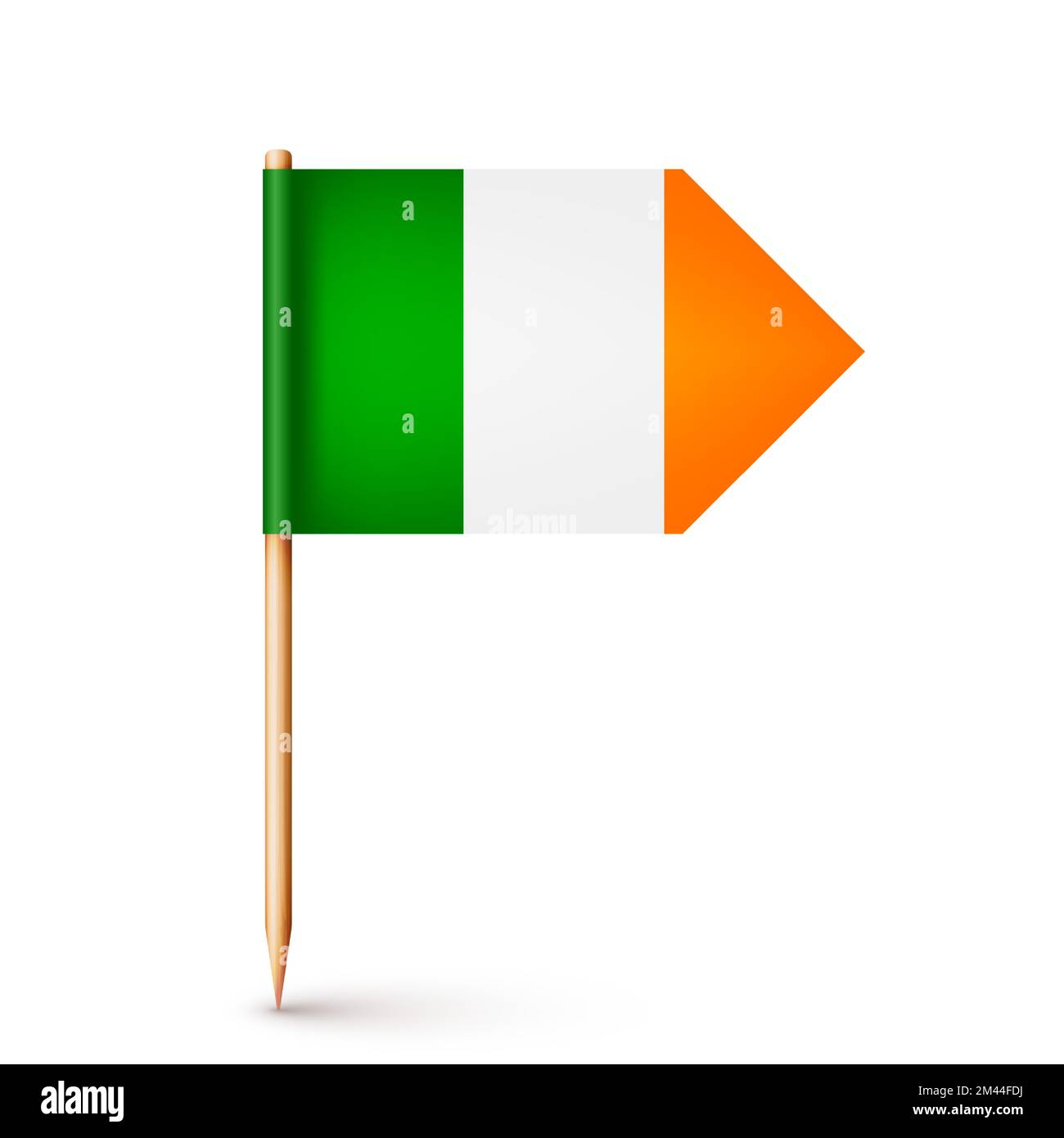 Realistic Irish toothpick flag. Souvenir from Ireland. Wooden toothpick ...