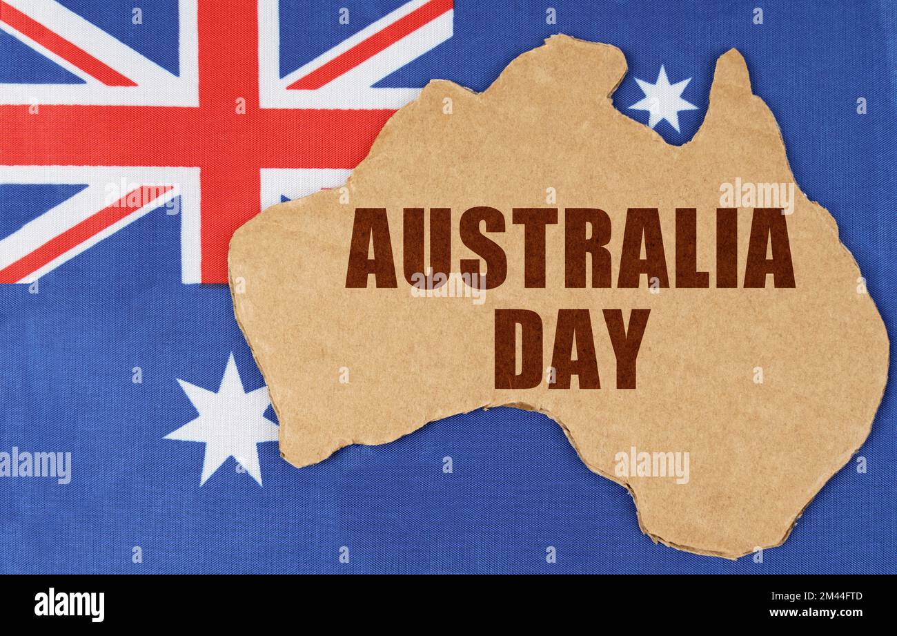 National concept of Australia. On the flag of Australia lies the ...