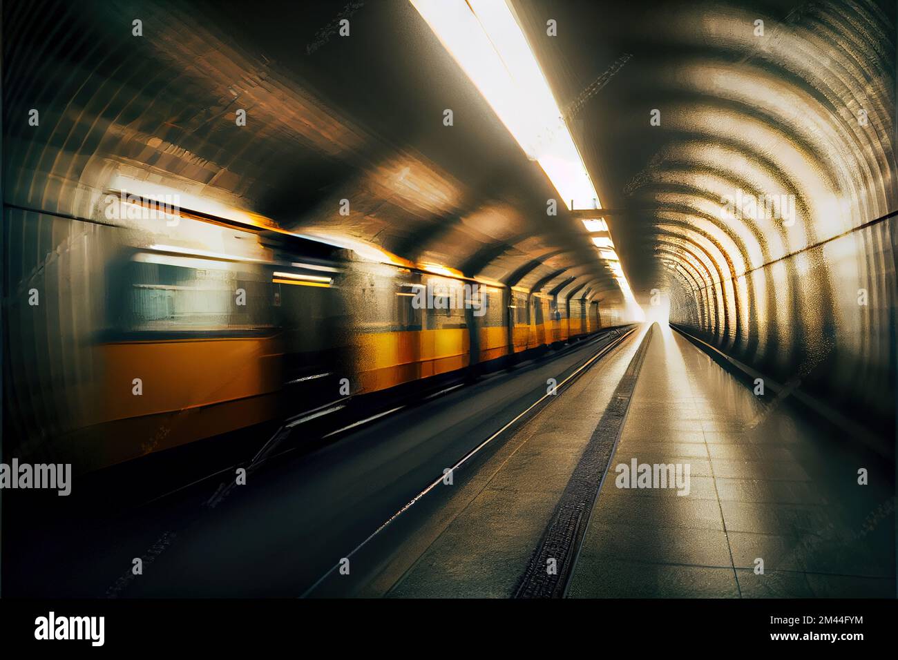 Subway underground, train in motion Stock Photo - Alamy