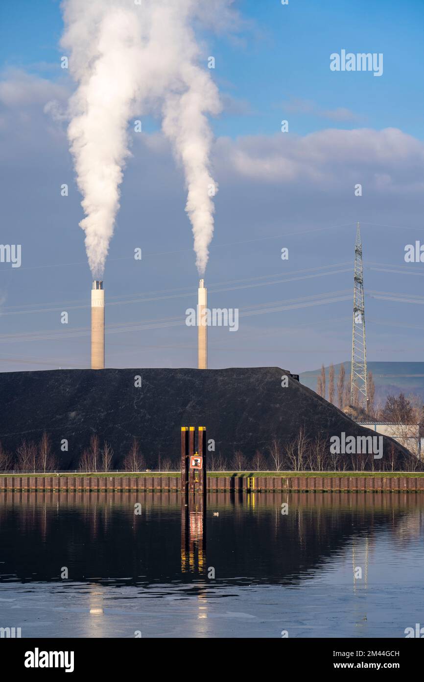 Coal dump, coal stockpile, power station coal, for the STEAG combined ...