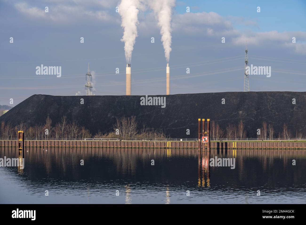 Coal dump, coal stockpile, power station coal, for the STEAG combined ...