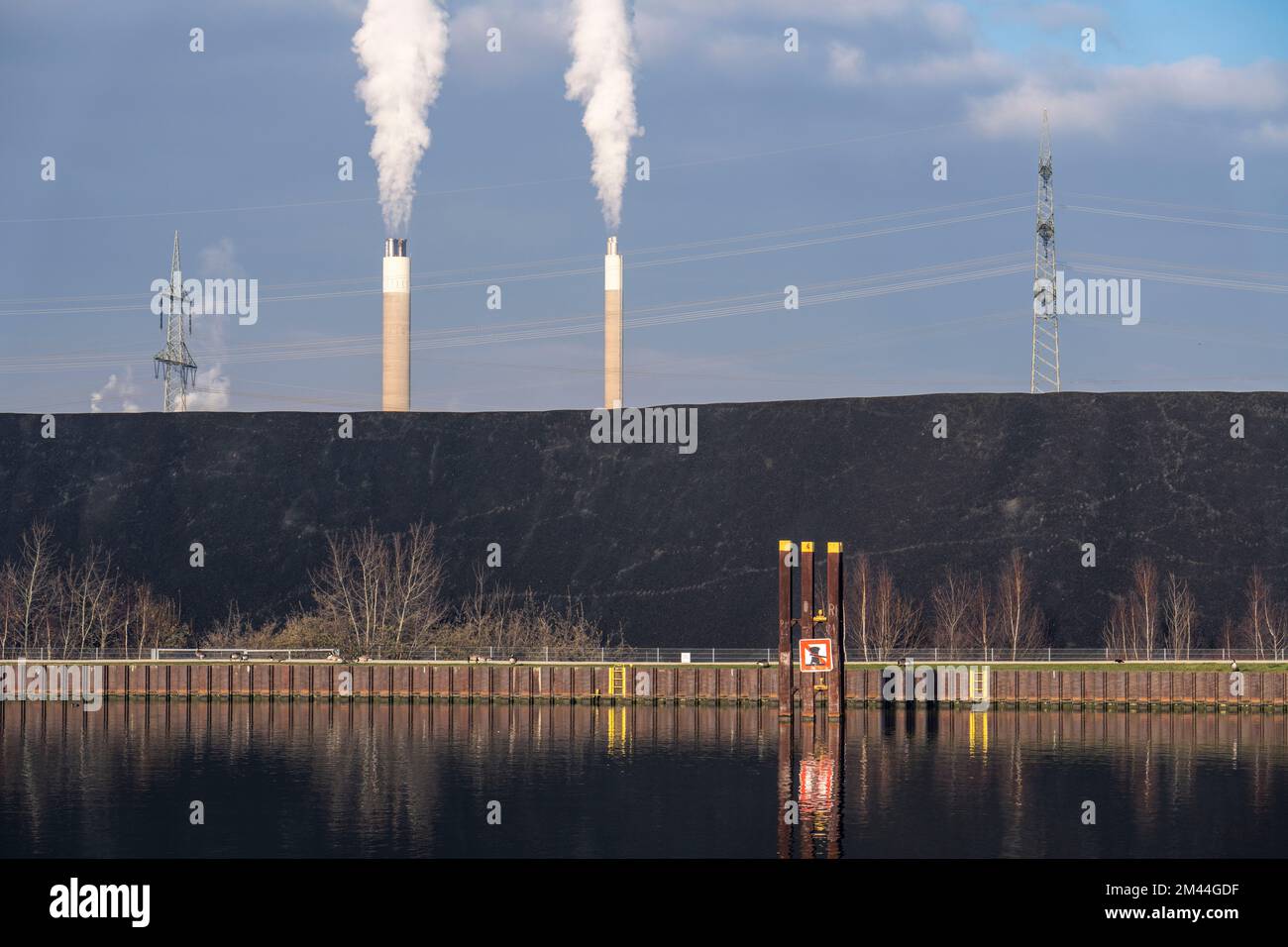 Coal dump, coal stockpile, power station coal, for the STEAG combined ...
