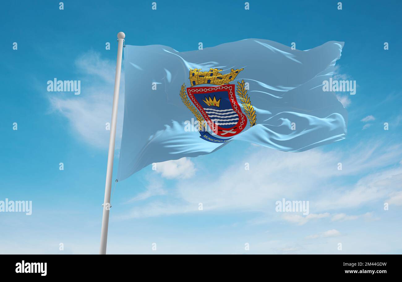 official flag of Naguabo, Puerto Rico untied states of America at ...