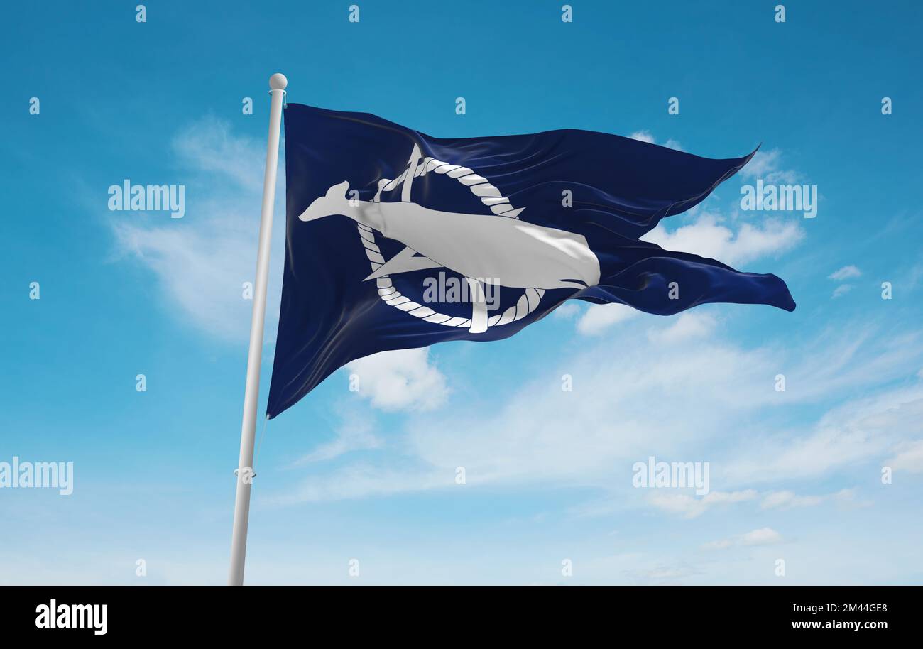 official flag of Nantucket, Massachusetts untied states of America at ...